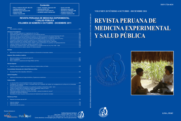 rEViStA PErUANA dE MEdiciNA ExPEriMENtAL y SALUd PÚbLicA