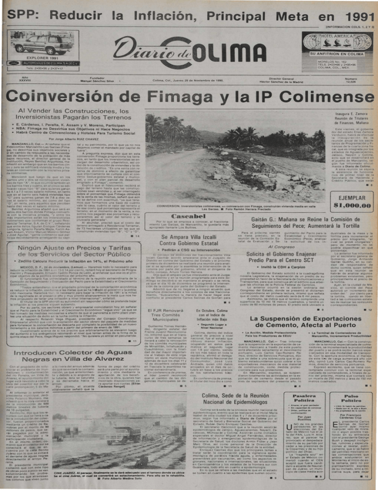 Coinversión de Fimaga y la IP Colimense