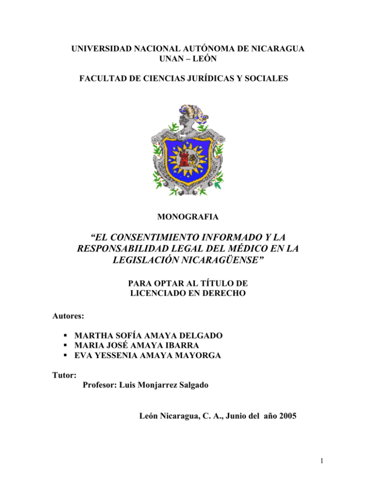 el consentimiento informado en - Universidad Nacional Autónoma