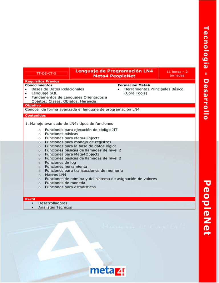Lenguaje de Programación LN4 Meta4 PeopleNet