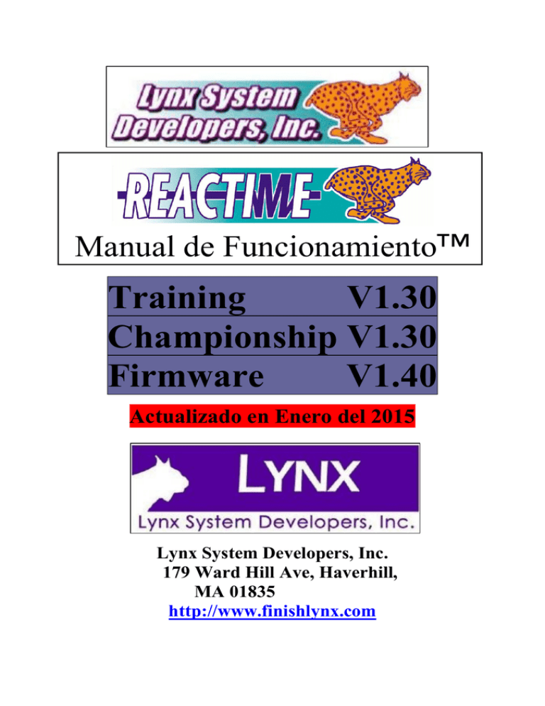 ReacTime Software Manual Versión 1.30