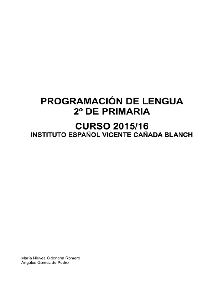 programación didáctica lengua - Ministerio de Educación, Cultura y