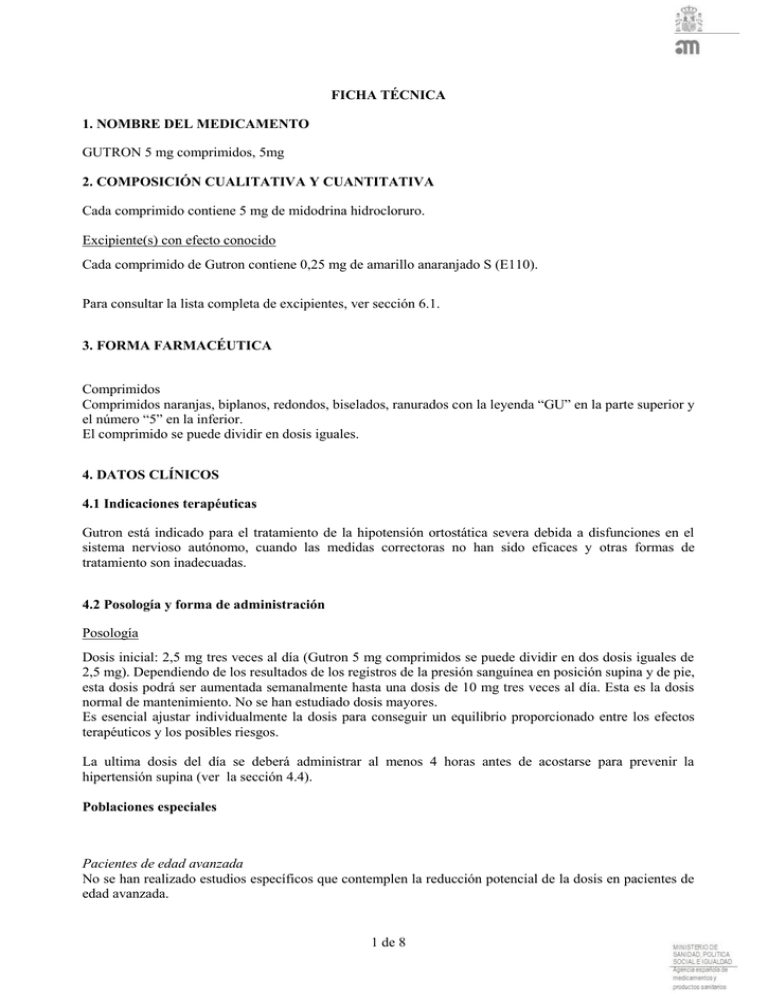 1 de 8 FICHA TÉCNICA 1. NOMBRE DEL MEDICAMENTO
