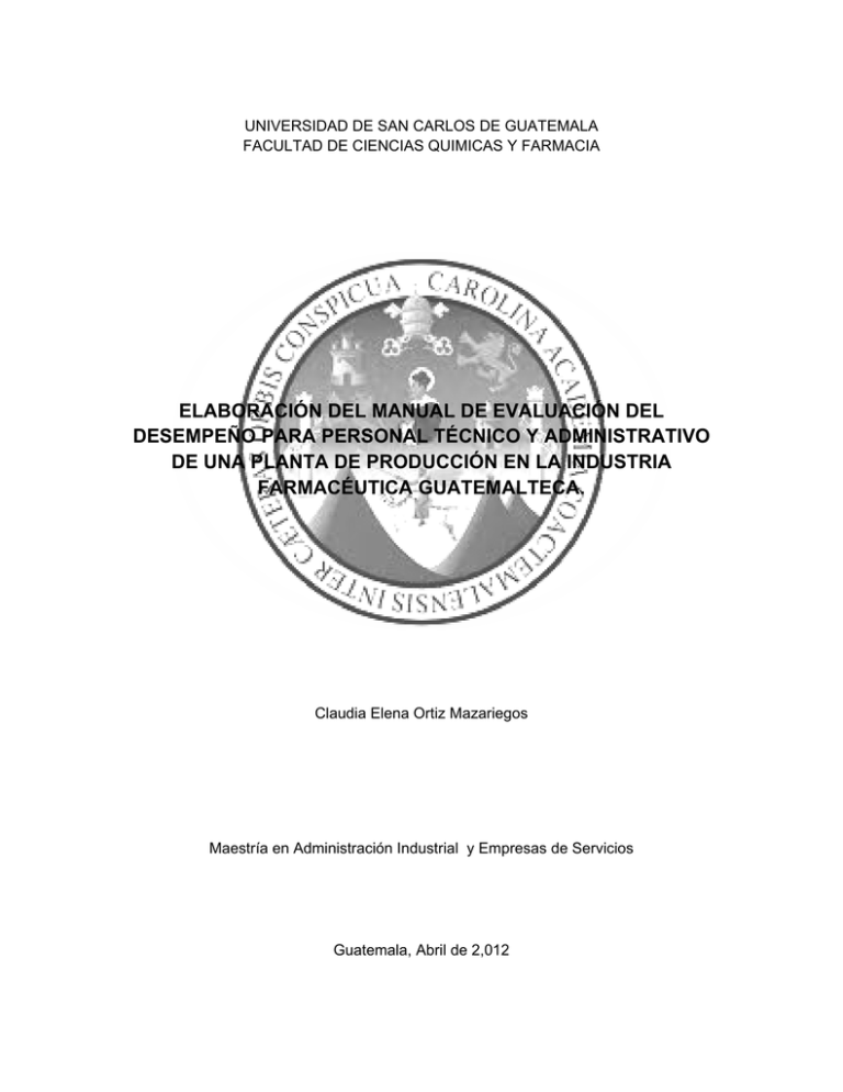 elaboración del manual de evaluación del desempeño para