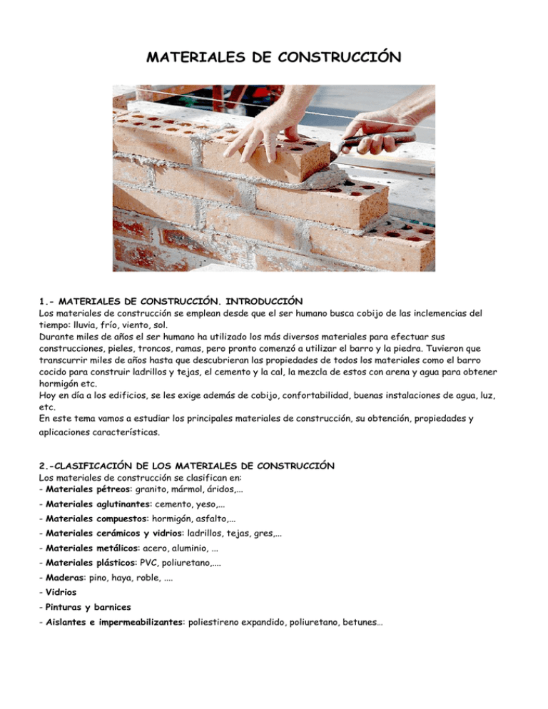 MATERIALES DE CONSTRUCCIÓN