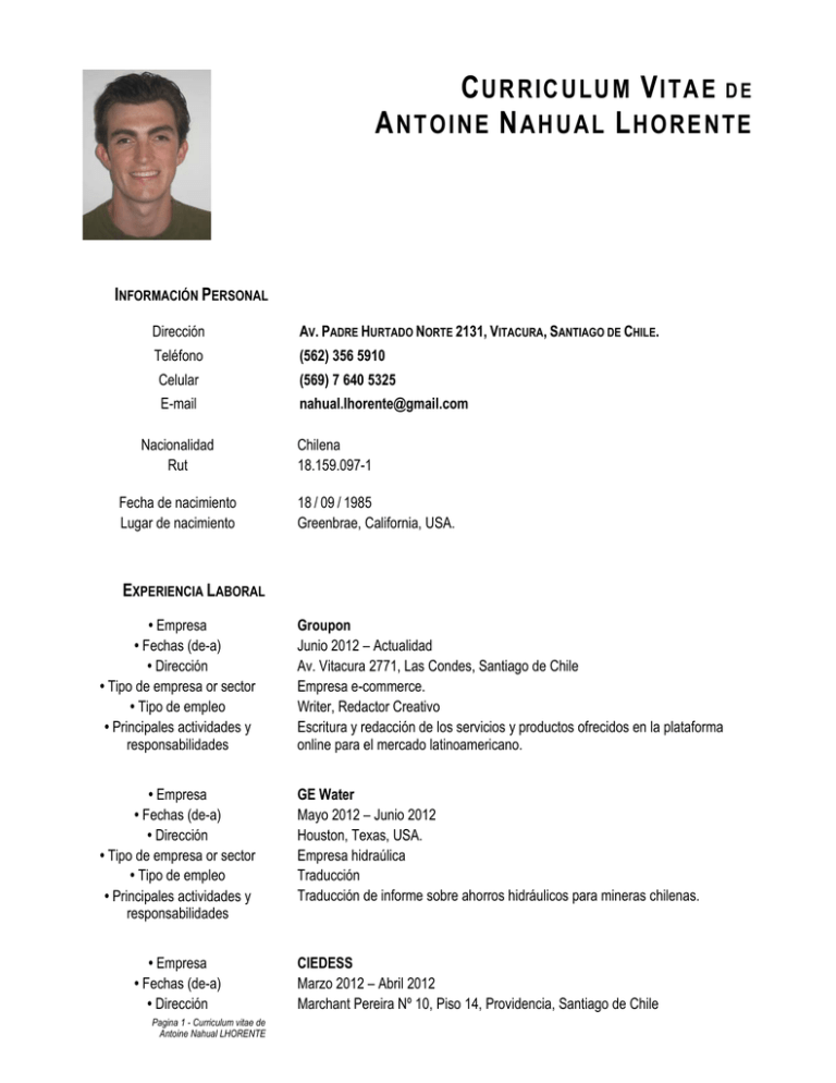 curriculum vitae de antoine nahual lhorente