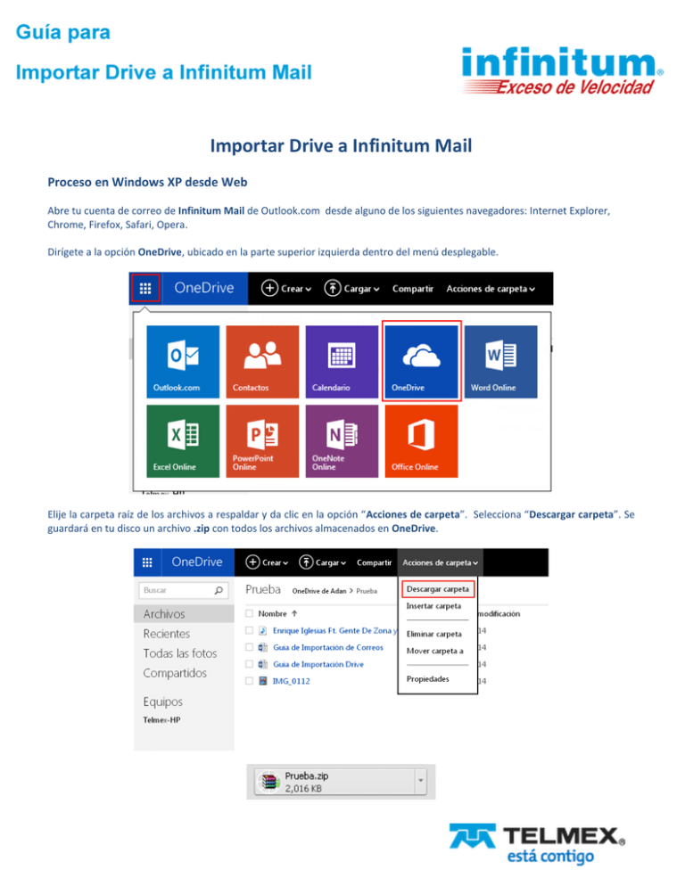 Importar Drive a Infinitum Mail