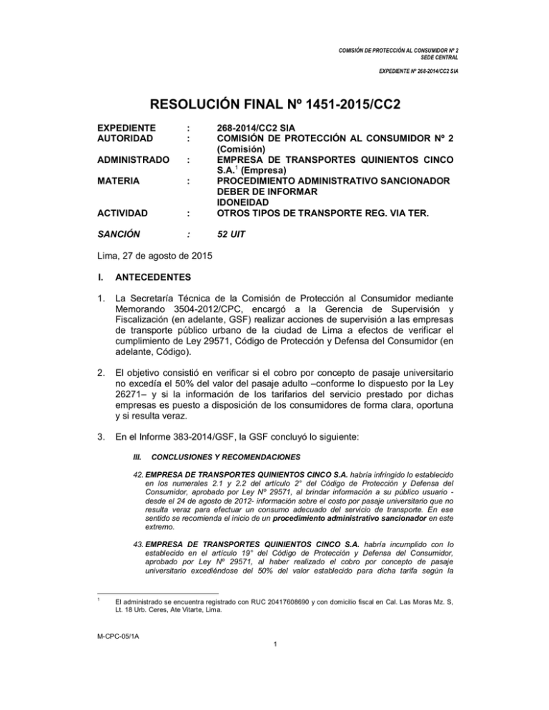 resolución final nº 1451-2015/cc2