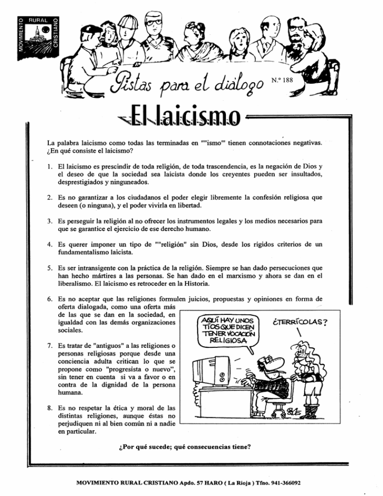 El laicismo - Movimiento Rural Cristiano