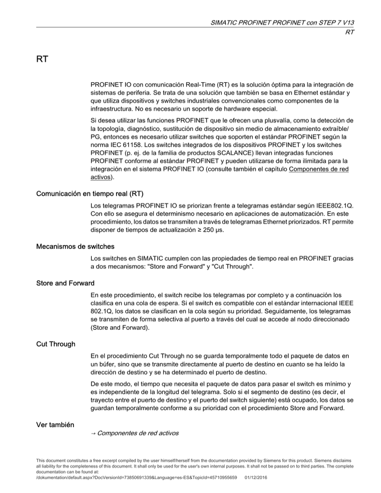 SIMATIC PROFINET PROFINET con STEP 7 V13
