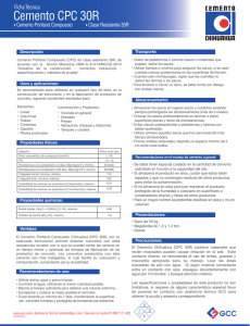 Cemento Pórtland CPO 30R RS BRA: Ficha Técnica
