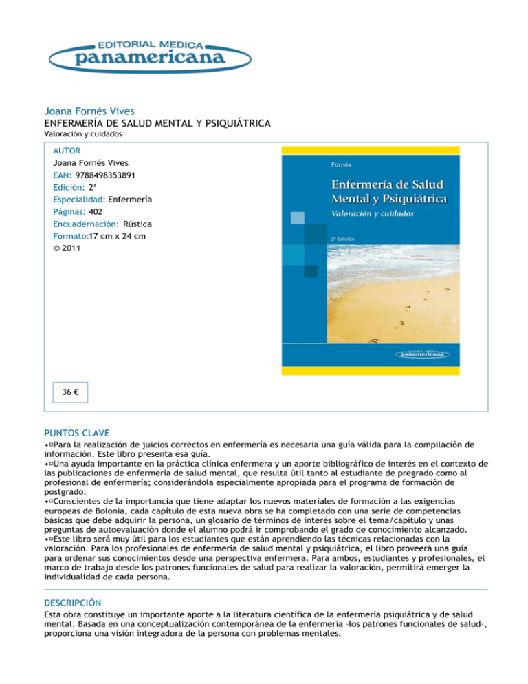 Joana Fornés Vives ENFERMERÍA DE SALUD MENTAL Y