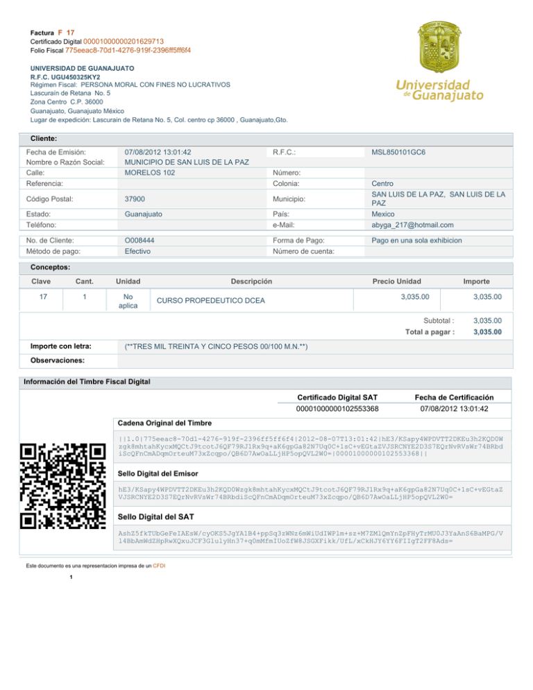 Sello Digital del SAT - Pagos