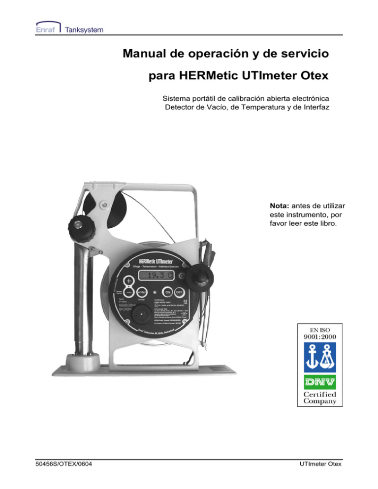 Manual de operación y de servicio para HERMetic UTImeter Otex