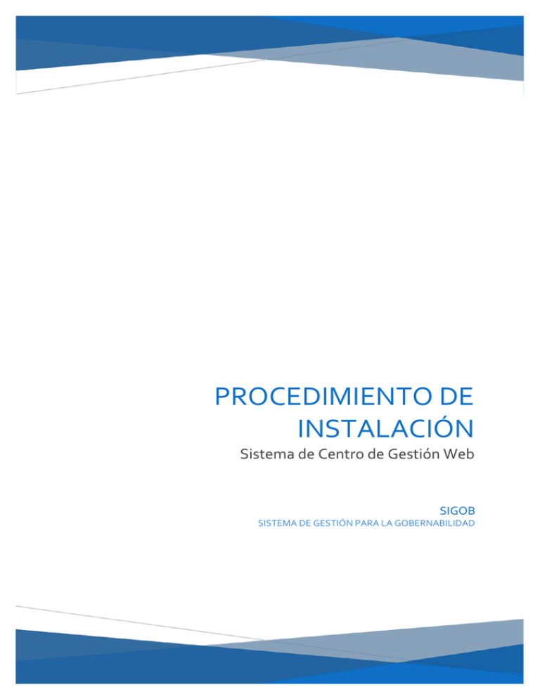 procedimiento de instalación