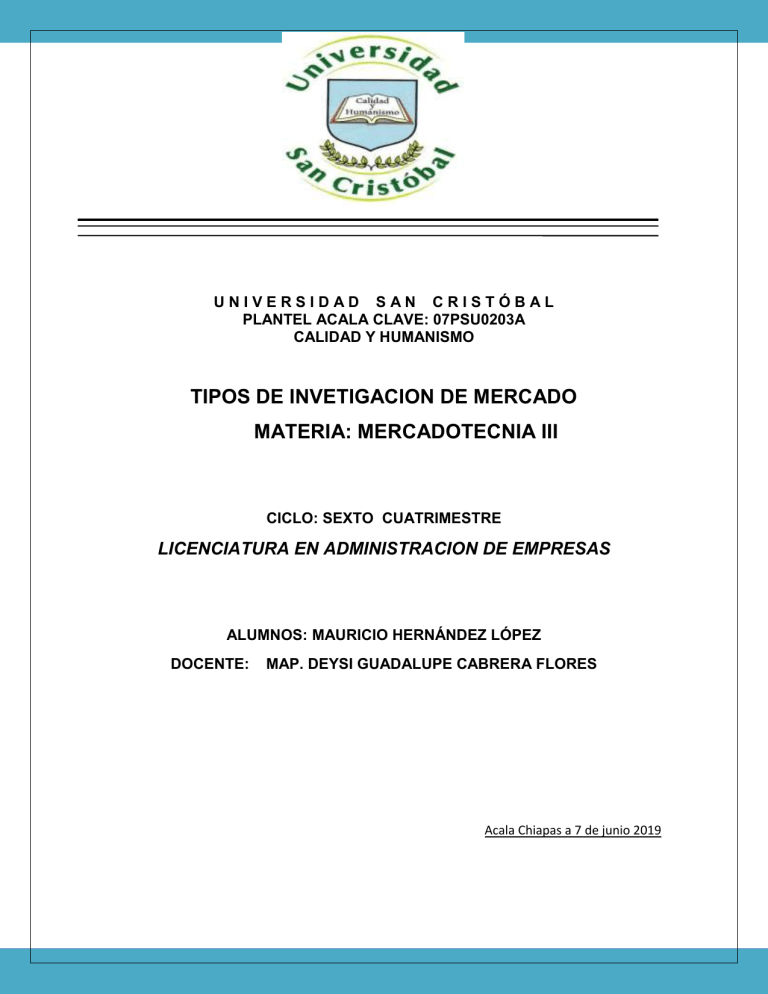 INVESTIGACION DE MERCADO