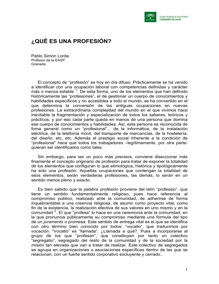 ¿Qué es una profesión?