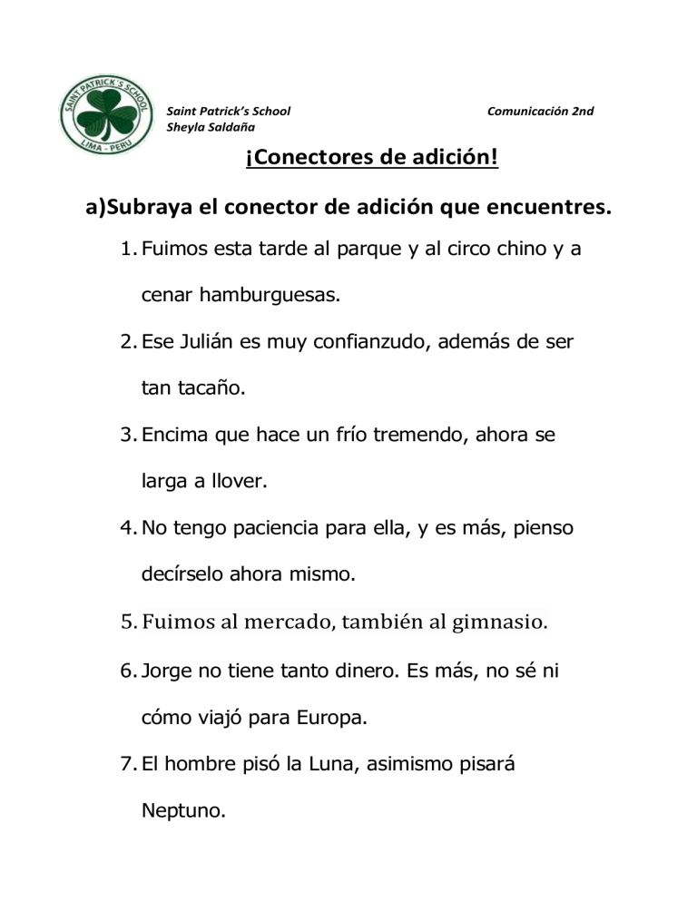 conector de adición ficha