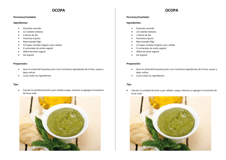RECETARIO OCOPA