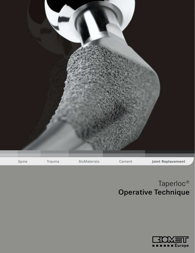 Tecnica Quirurgica de TAPERLOC (Biomet) (Ingles)