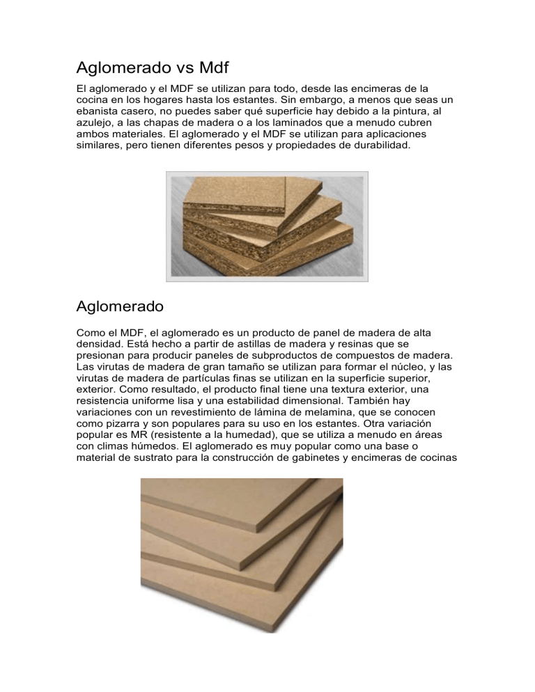 Aglomerado vs Mdf