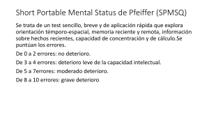 Test de Pfeiffer: Cribado de Deterioro Cognitivo