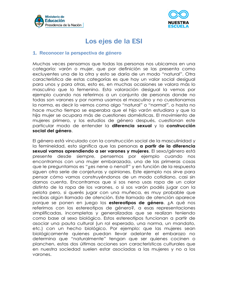 Ejes de la ESI