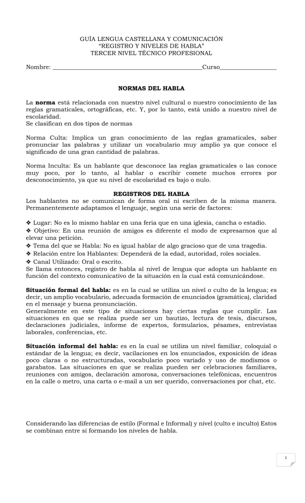 guia registros y niveles de habla