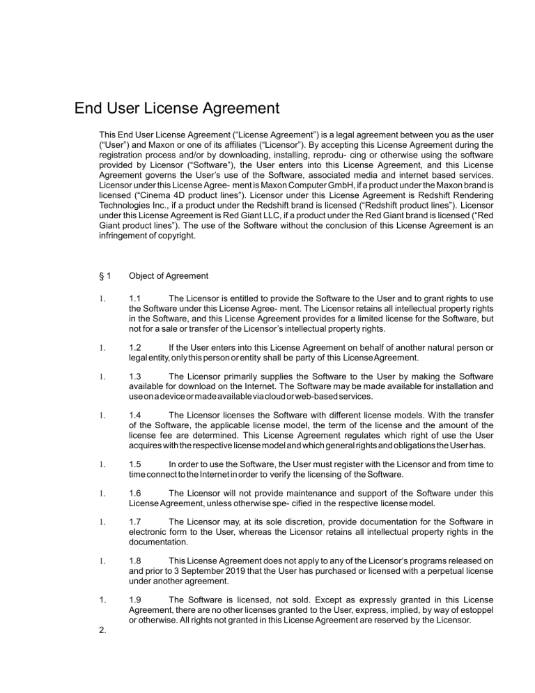 Red Giant Software License