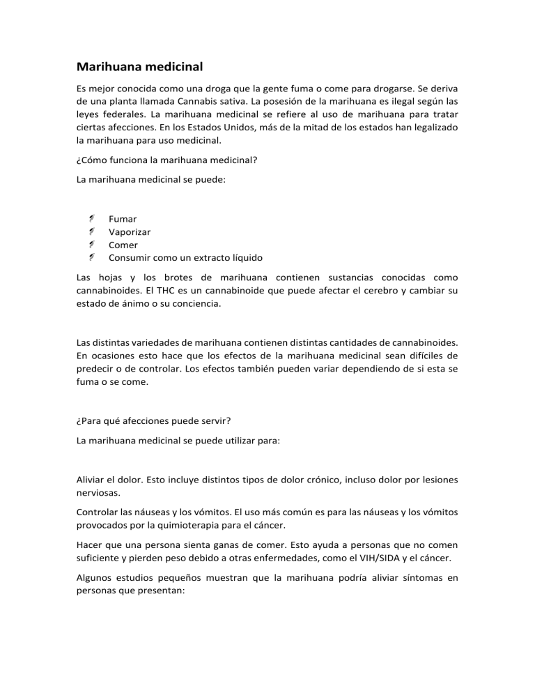 Marihuana medicinal