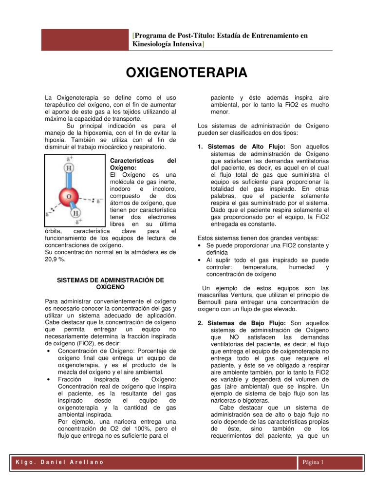 Oxigenoterapia Apuntes de perfeccionamiento